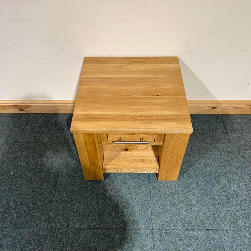 Small, solid oak, side table with 1 drawer. (O106) - The Restored ...