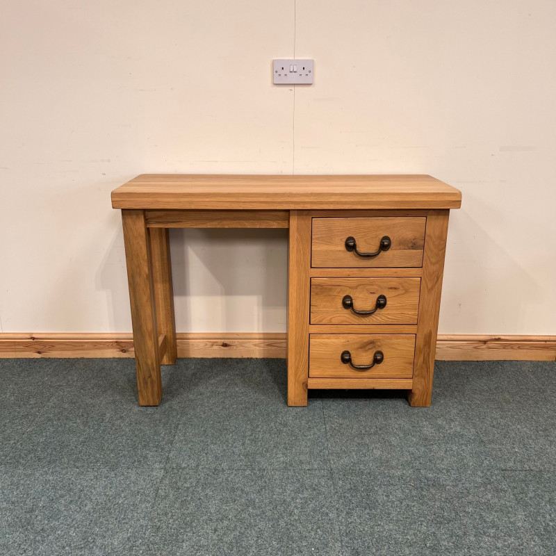 Medium sized, solid oak, 3 drawer desk. (DE128) – The Restored ...
