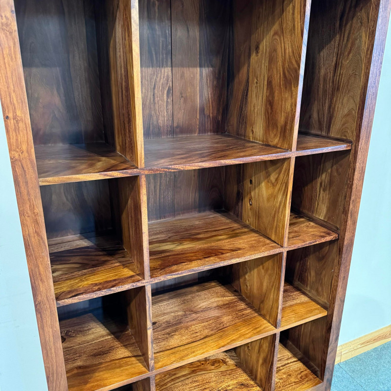Large, Solid Sheesham Wood, Multi Fixed Shelf, 2 Door Bookcase. (BC206 ...