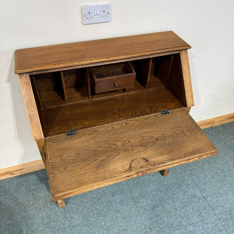 Medium Sized, Oak, Pedestal Legged, 2 Door Bureau. (BX120) - The ...