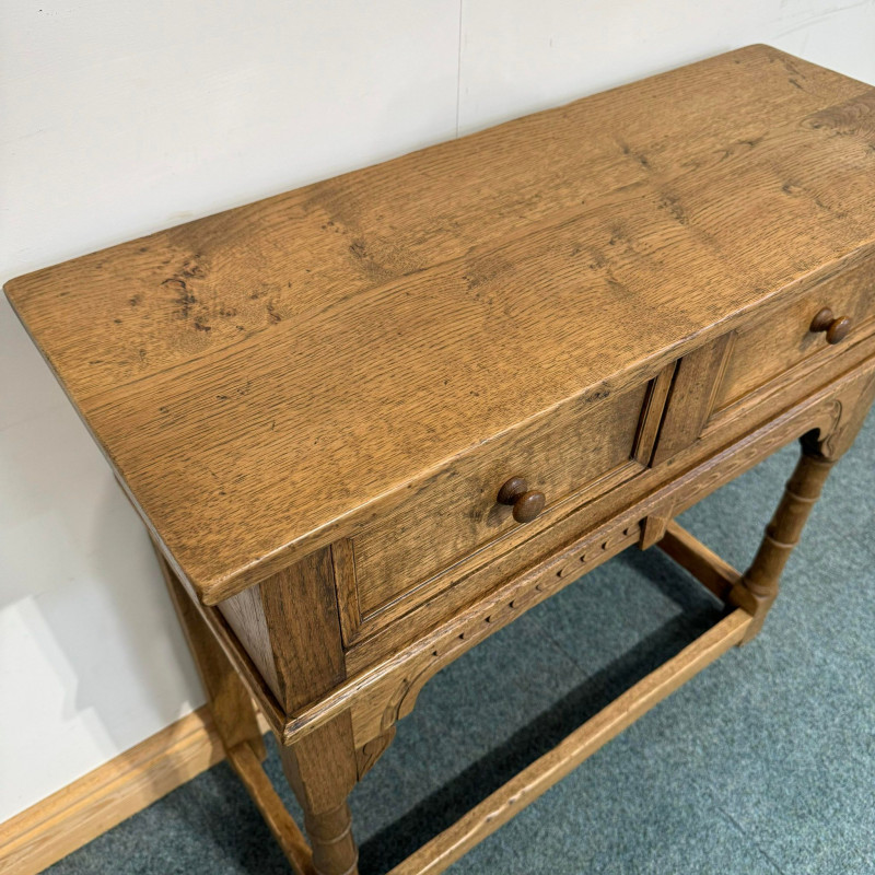 Small, Rustic Solid Oak, Console Table. (CS159) - The Restored ...