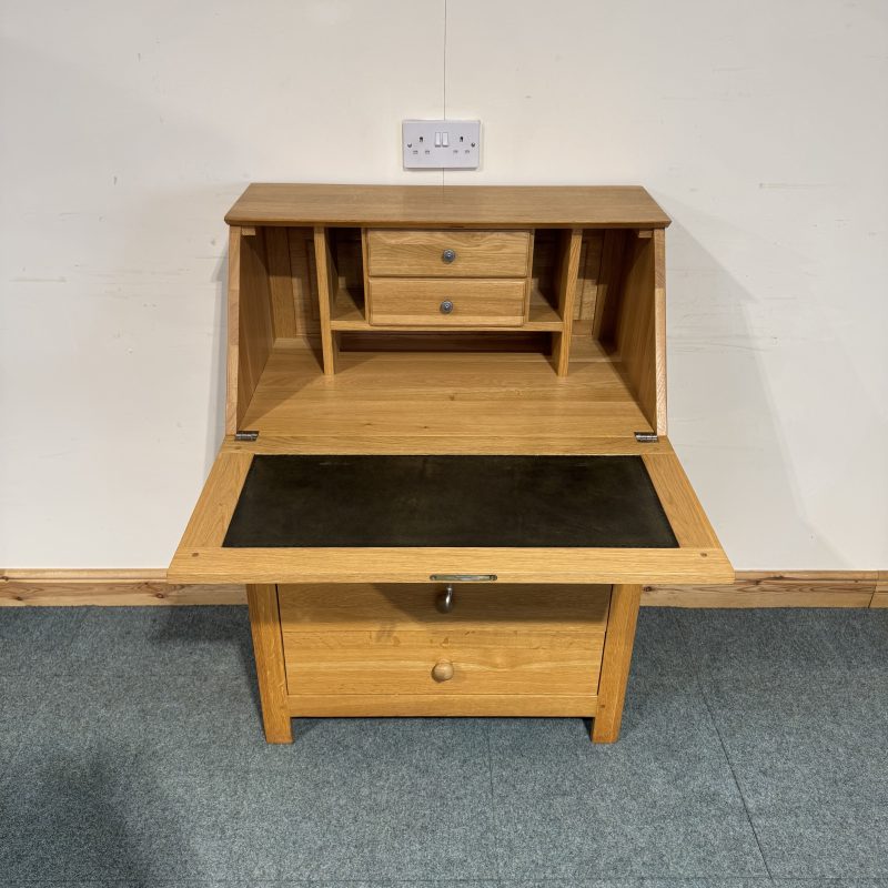 Large, Solid Oak, 3 Drawer Bureau. (BX122) - The Restored Furniture Place