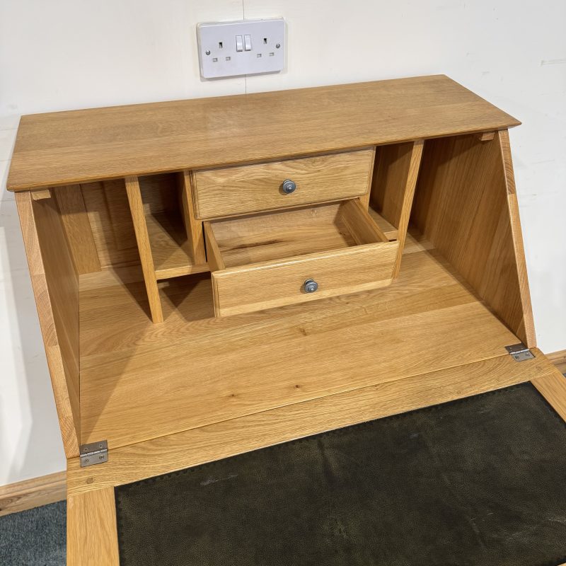 Large, Solid Oak, 3 Drawer Bureau. (BX122) - The Restored Furniture Place