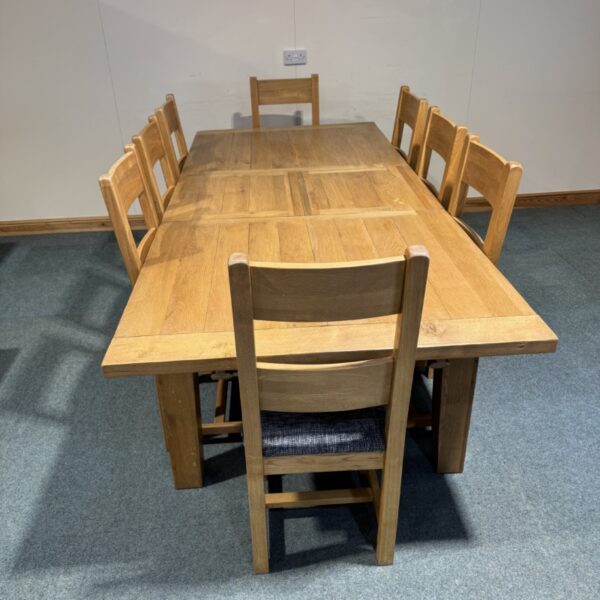 (TC397) Extra Large, Wide, Vancouver, Solid Oak, 1 Leaf Extending Table ...